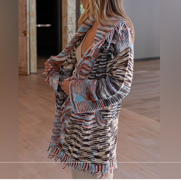 POL | Sweaters | Pol Boho Desert Sunset Striped Cardigan | Poshmark